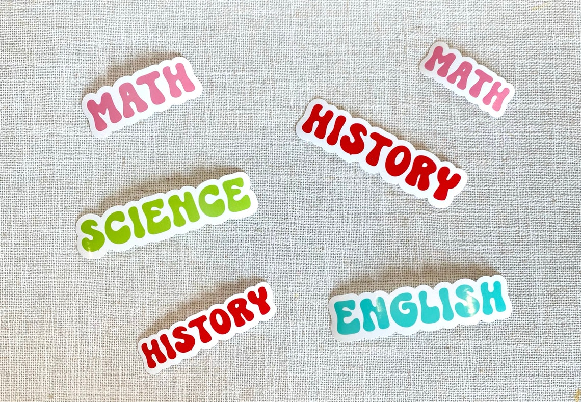Custom Waterproof School Subject Sticker Labels,organize Binders ...
