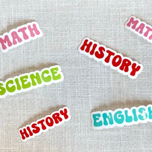 Custom Waterproof School Subject Sticker Labels,organize Binders ...