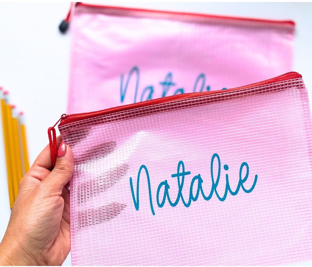 Personalized Mesh Waterproof Monogram Pouch,back to School Pencil Pouch ...