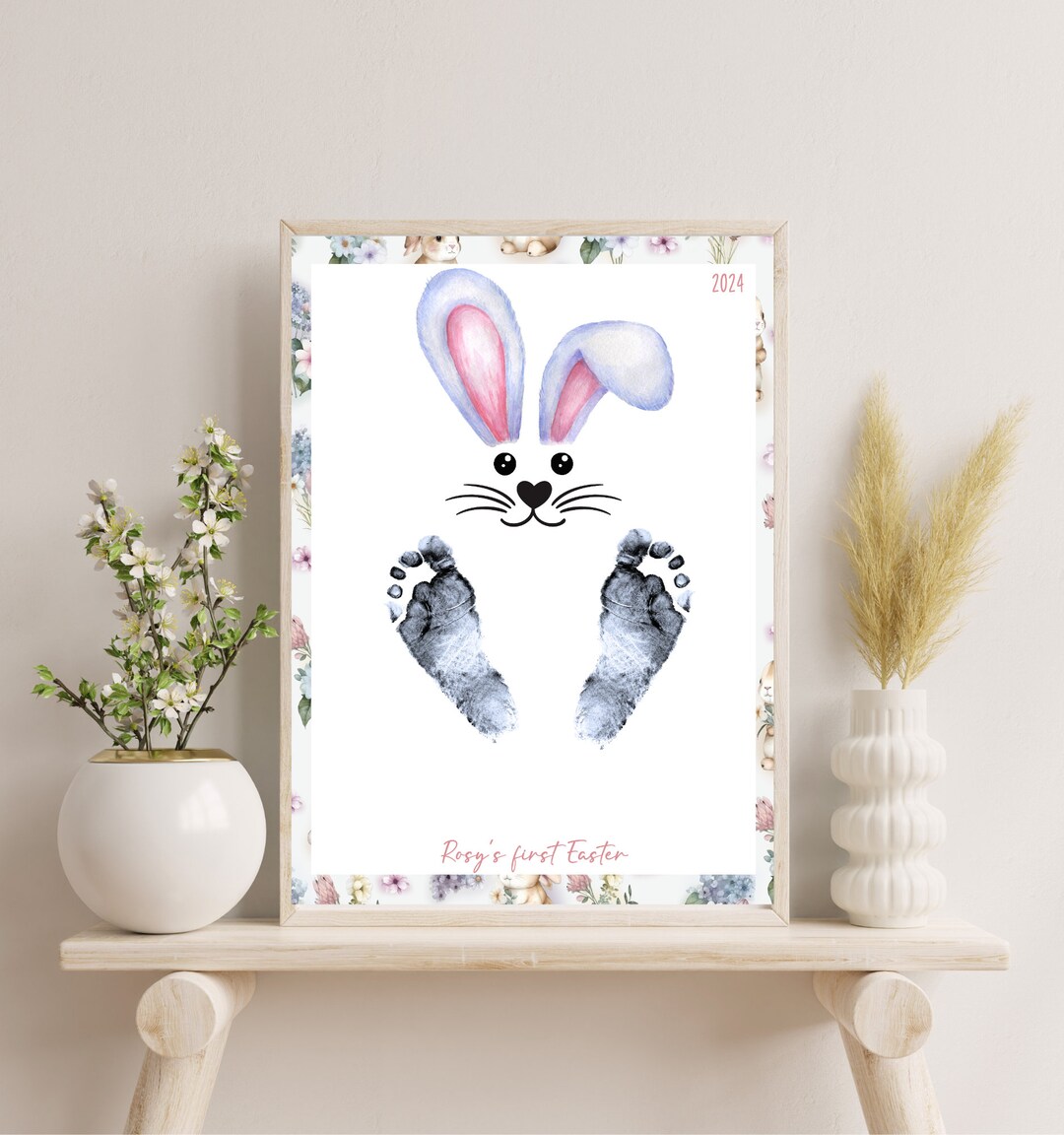 My First Easter,easter Footprint Keepsake,footprint Hand Print Art,baby ...