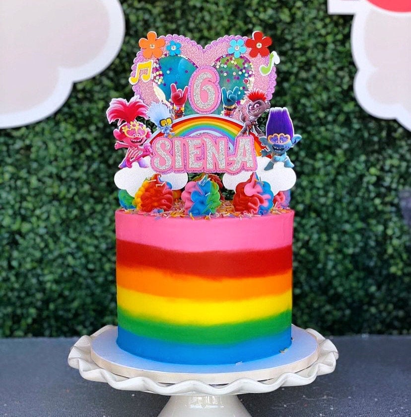 Trolls Custom Cake Topper Trolls World Tour anniversaire - Etsy France