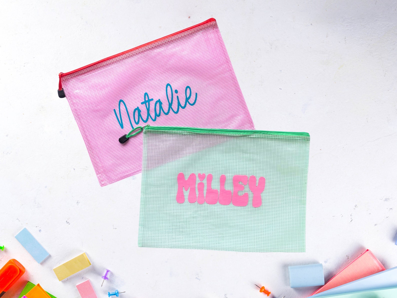 Personalized Mesh Waterproof Monogram Pouch,back to School Pencil Pouch ...