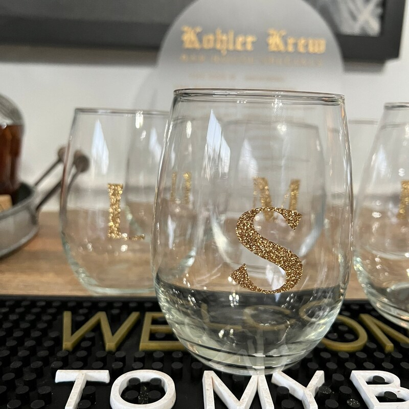 Initials Wine Glass - Etsy