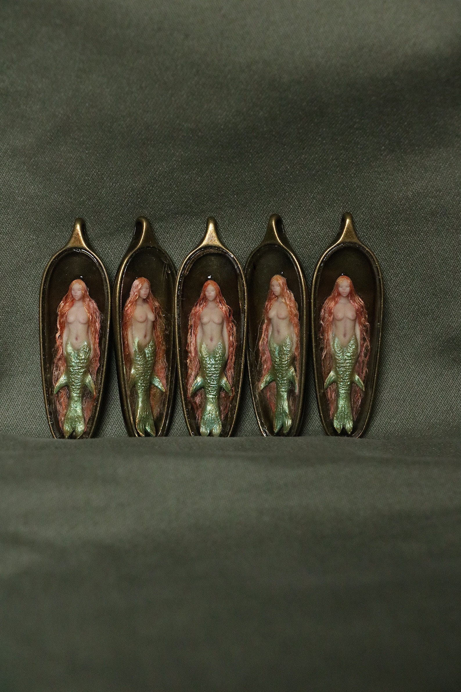 Miniature Mermaid Redhead Time Capsule in Bottle bronze 60mm - Etsy