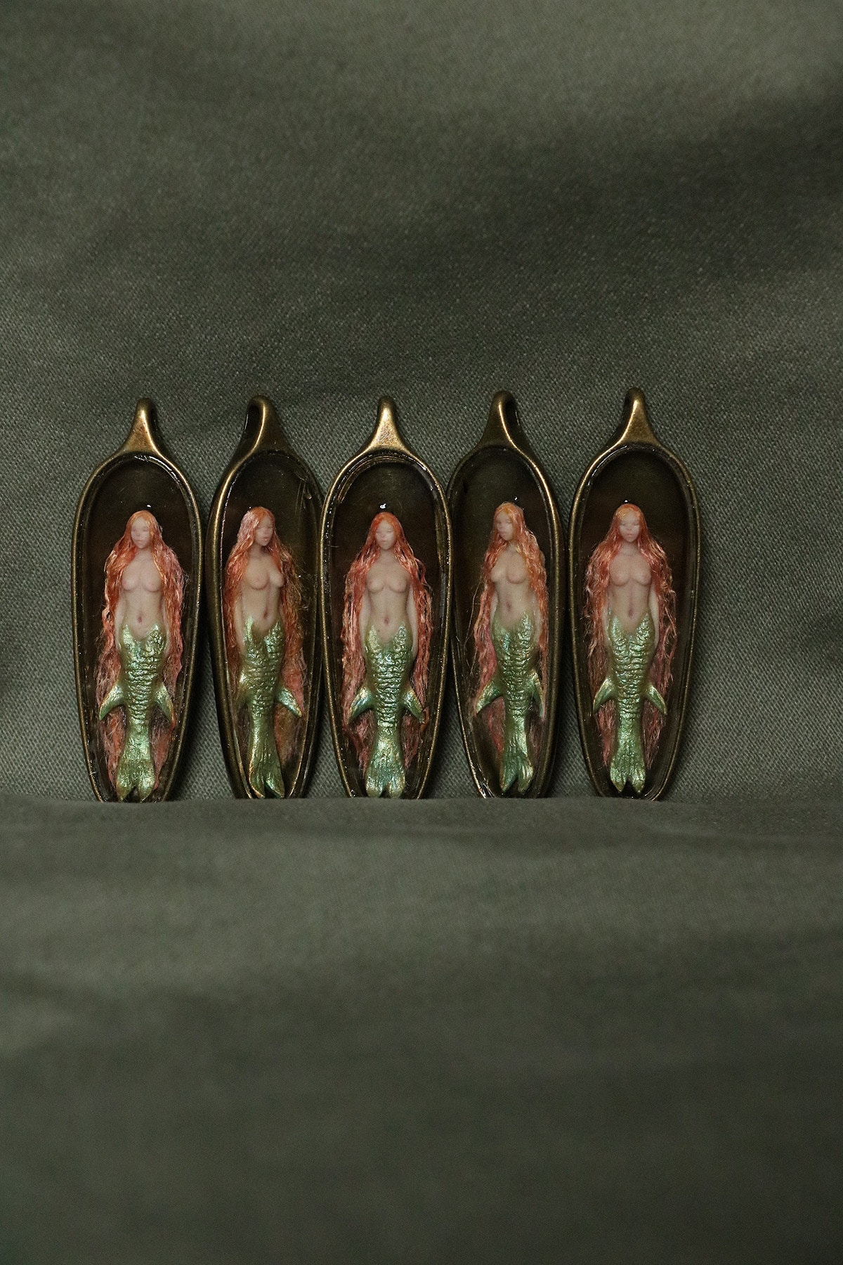 Miniature Mermaid Redhead Time Capsule in Bottle bronze 60mm - Etsy