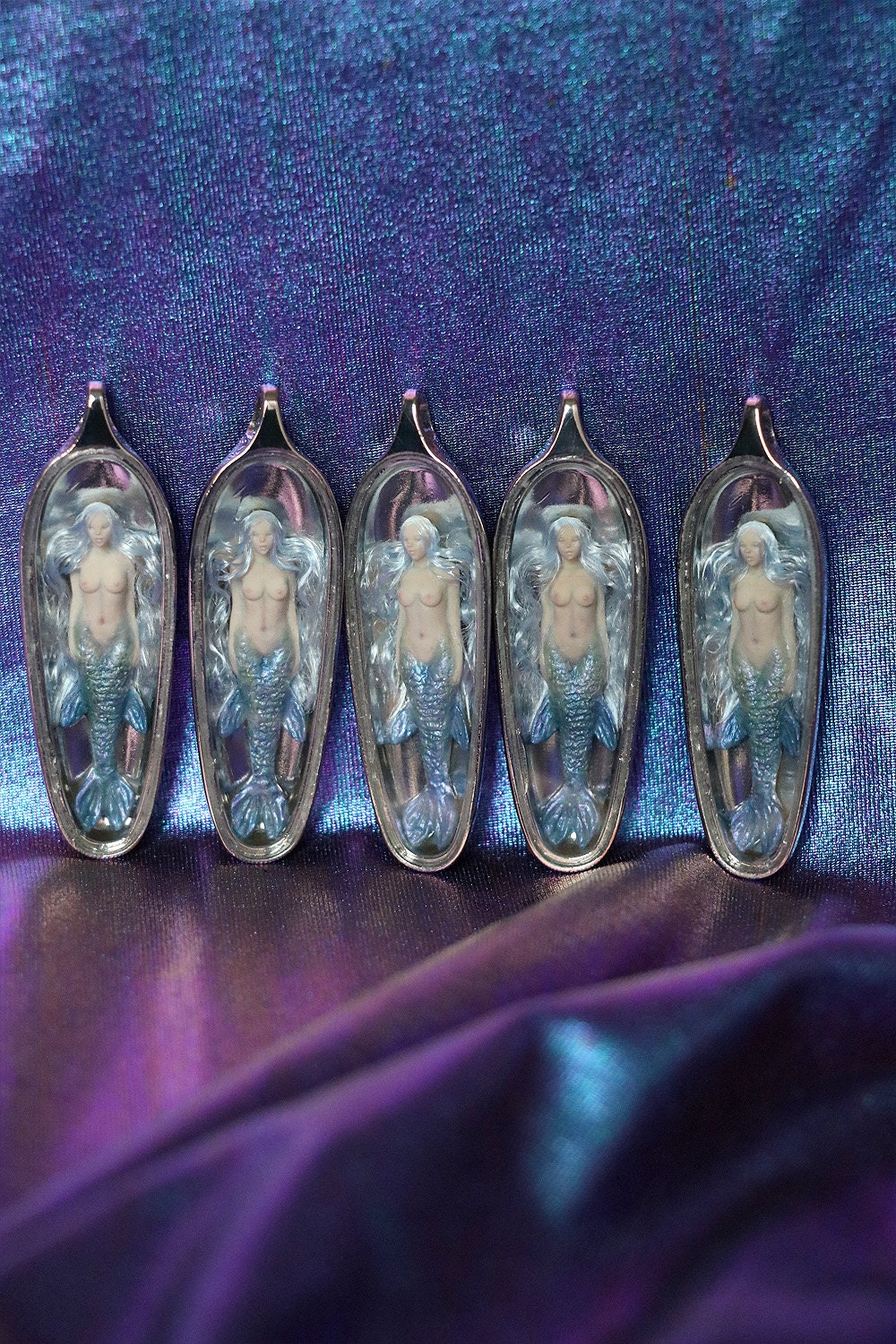 Miniature Mermaid Blue Time Capsule in a Bottle silver 60mm - Etsy