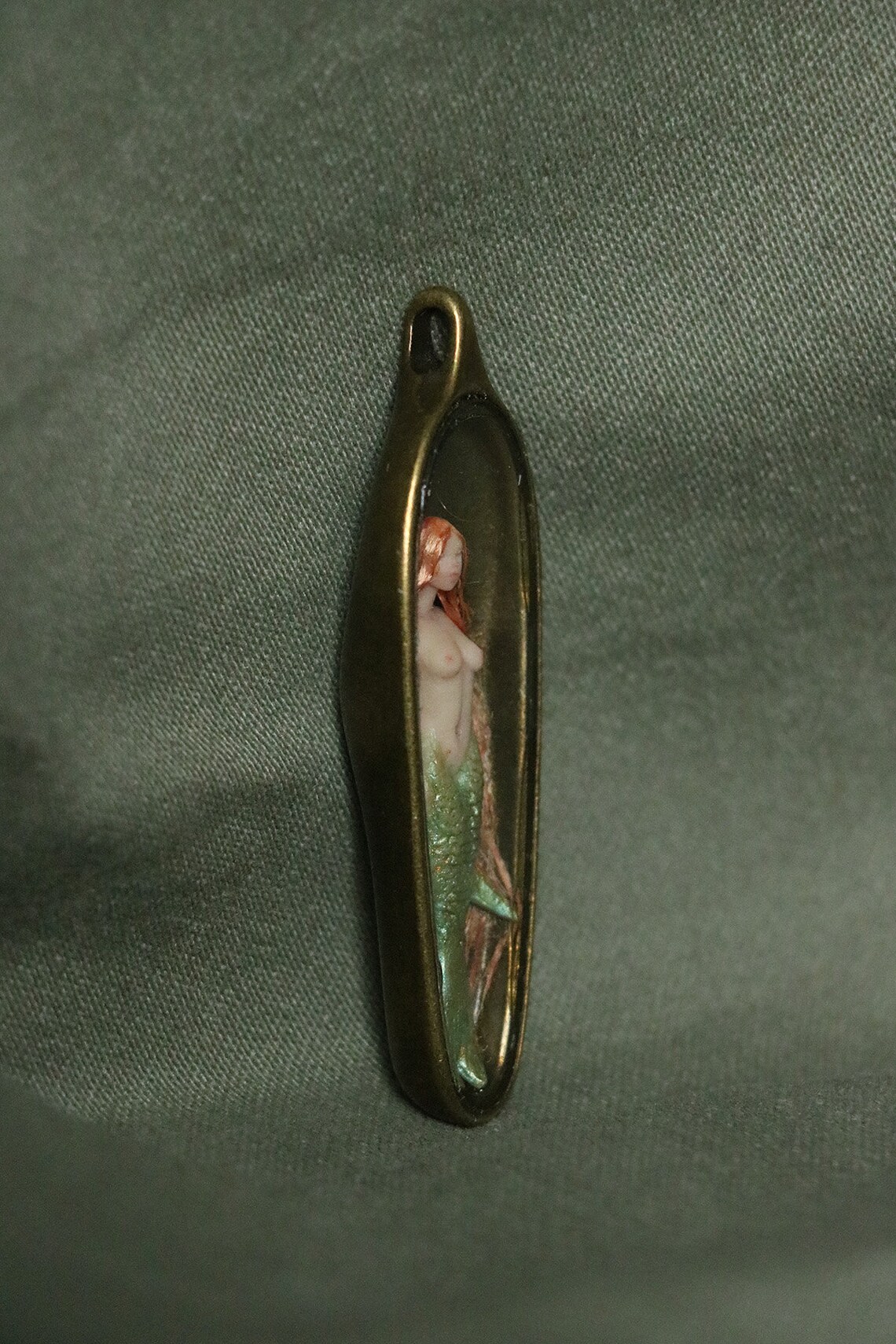 Miniature Mermaid Redhead Time Capsule in Bottle bronze 60mm - Etsy