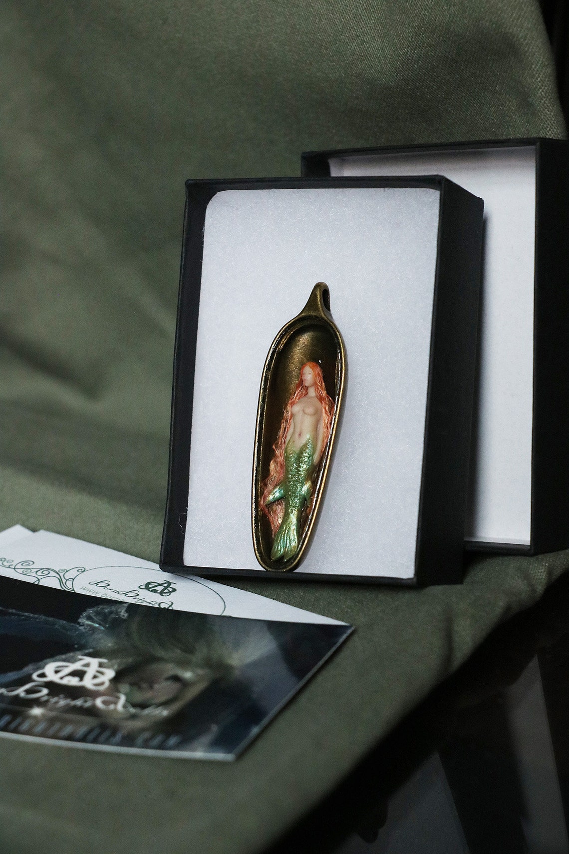 Miniature Mermaid Redhead Time Capsule in Bottle bronze 60mm - Etsy