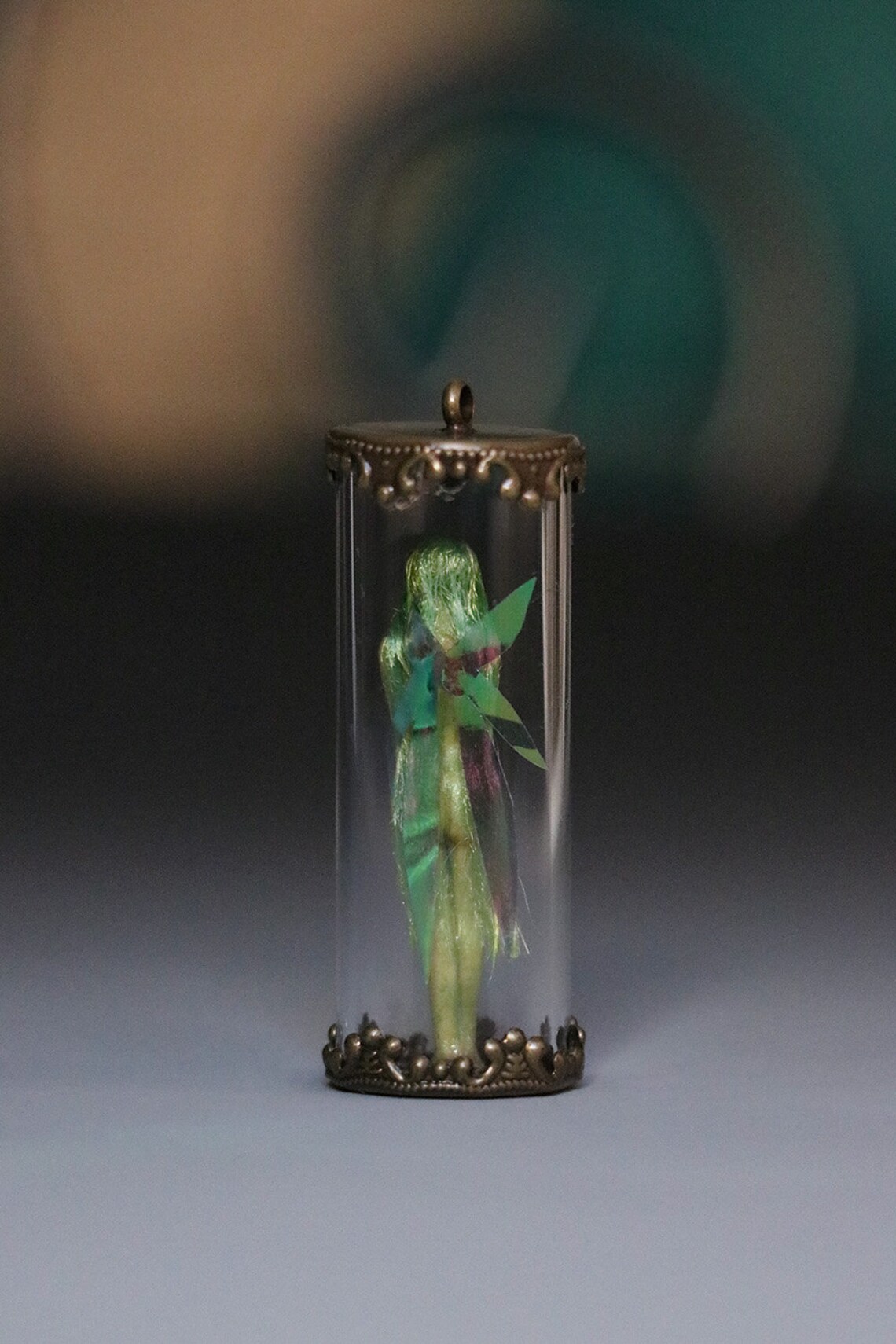 Miniature Absinthe Fairy in a Bottle bronze 40mm Glass Dome - Etsy
