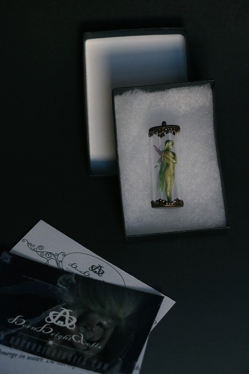 Miniature Absinthe Fairy in a Bottle bronze 40mm Glass Dome - Etsy