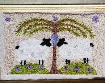 Folky Sheep Punch Needle Box Topper PAPER PATTERN From Notforgotten ...