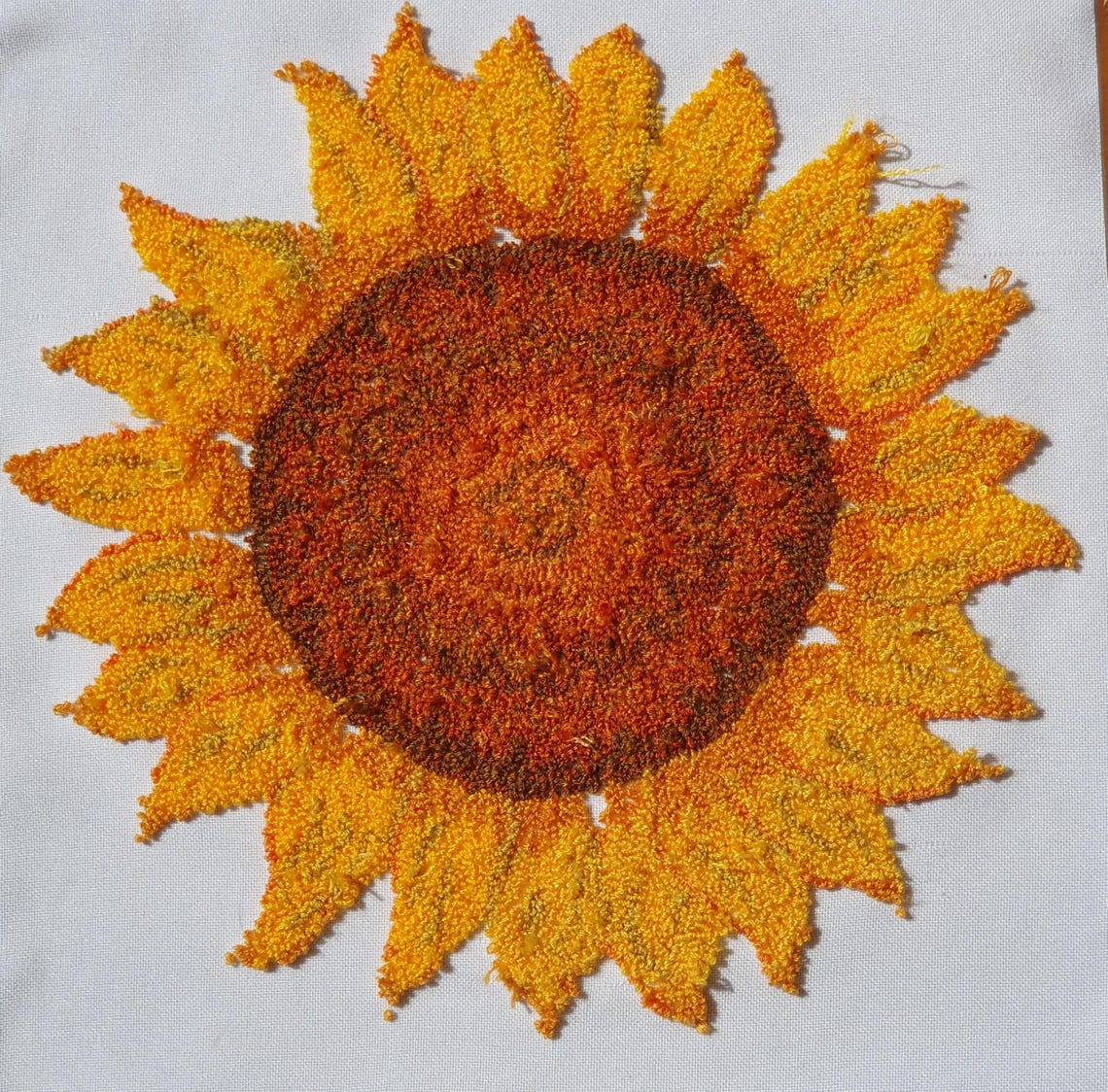 SUNFLOWER Punch Needle Embroidery Pattern Pdf - Etsy
