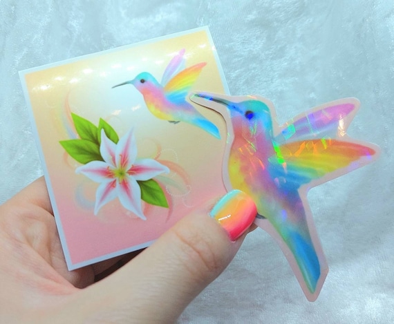 Hummingbird Holographic Sticker Waterproof Vinyl Stickers for - Etsy