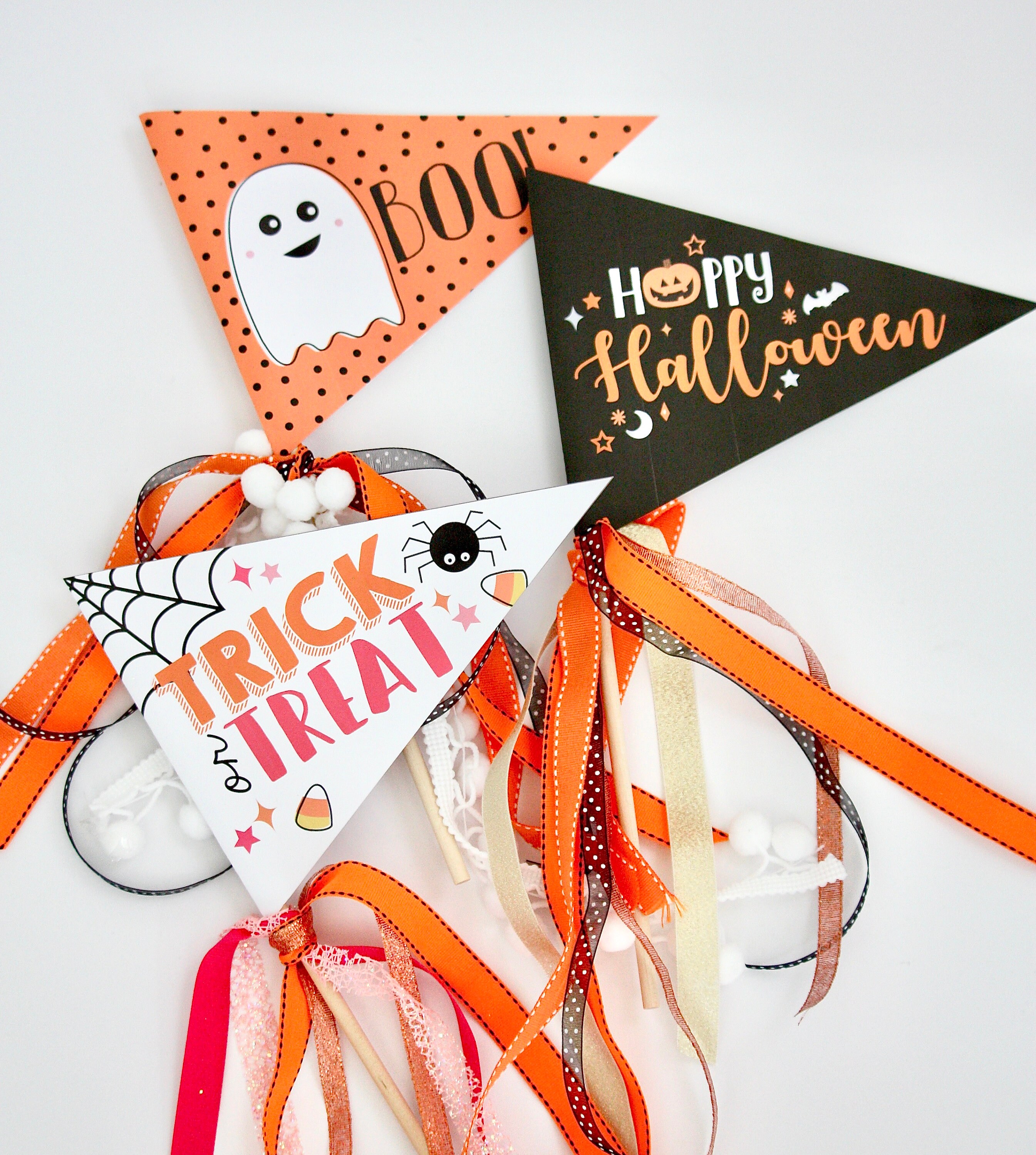 Halloween Pennant Flag Bundle, Printable Halloween Decoration ...