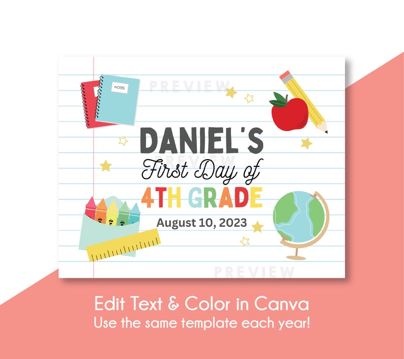 First & Last Day of School Signs, Editable First Day of School Sign ...