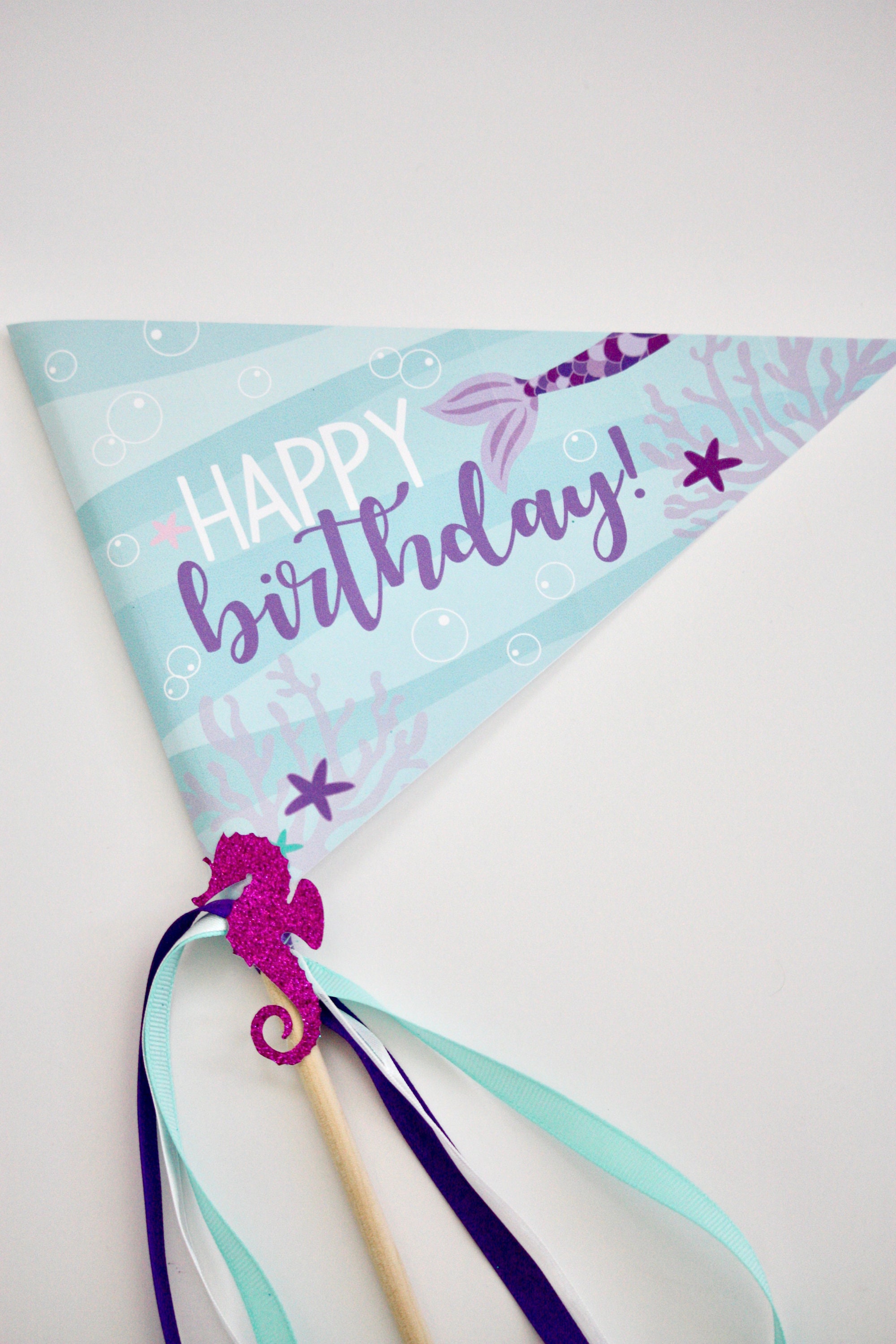 Mermaid Pennant Bundles, Printable Mermaid Pennant, Mermaid Birthday ...