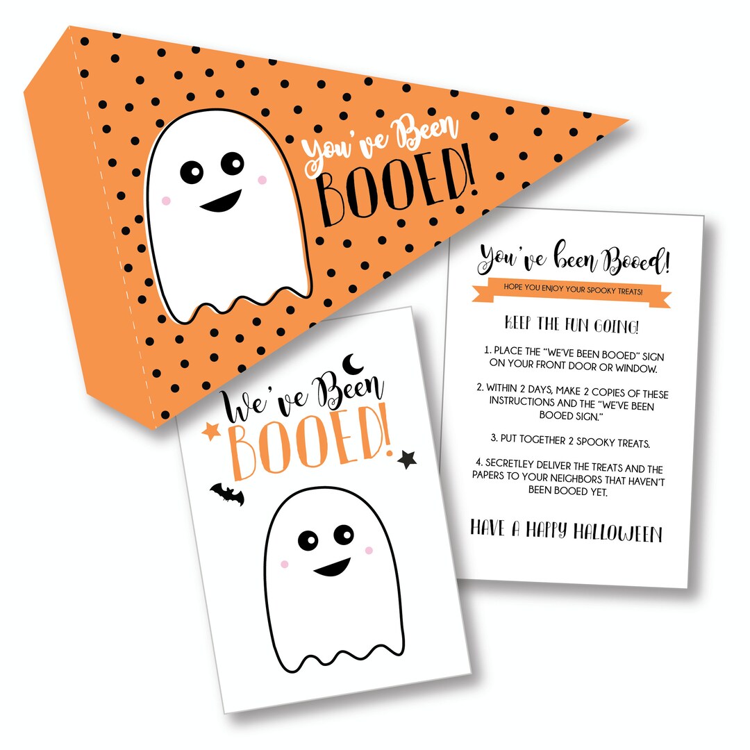 You've Been Booed Printable, Halloween Gift Printable, Halloween ...