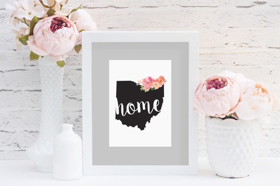 Ohio State Print Ohio Map Wall Art Digital Print Map Art - Etsy