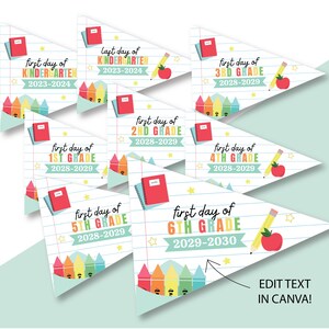 First & Last Day of School Pennants - Instant Download, First Day of ...