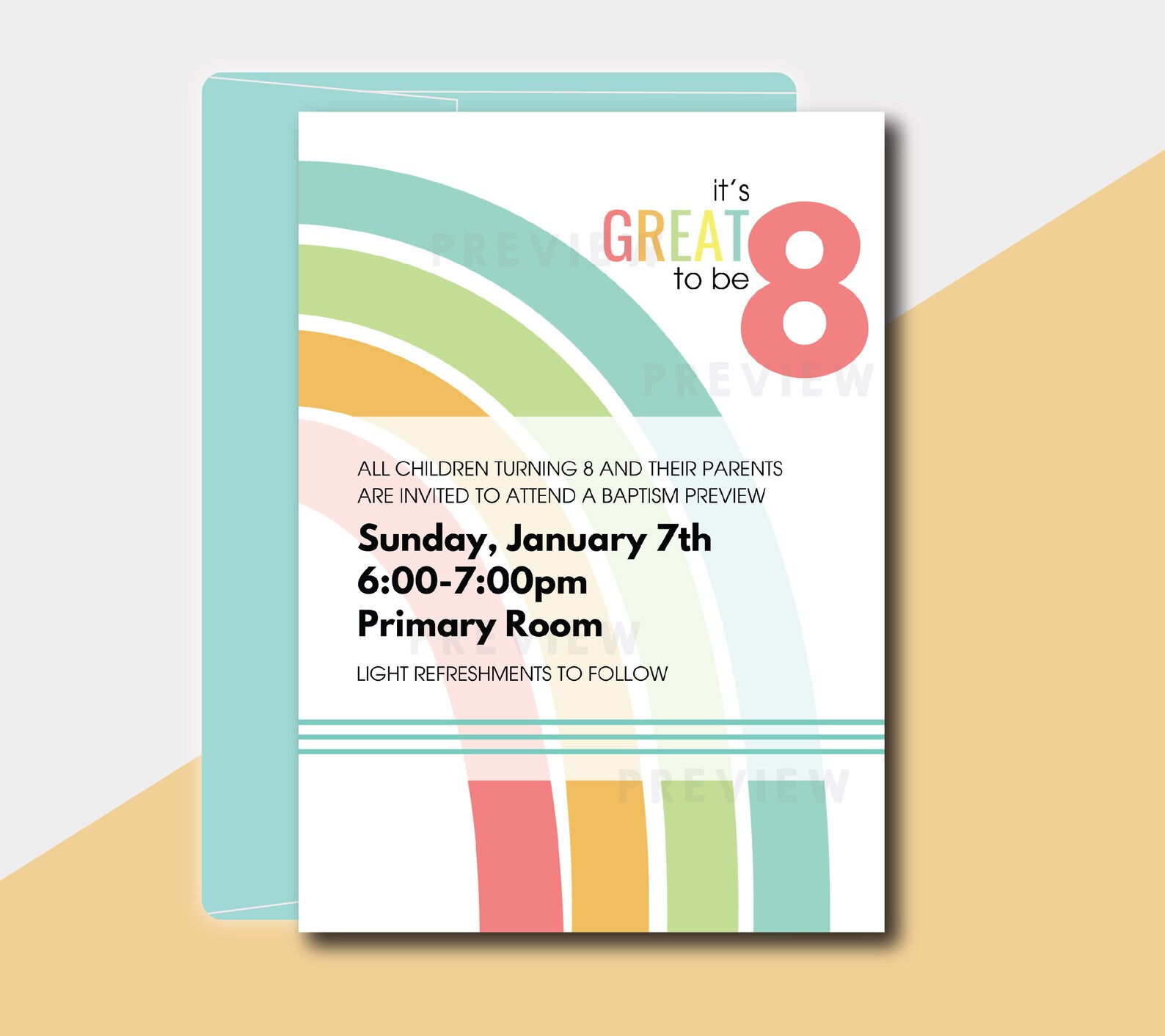 Great to Be 8 Invitation , Editable Invitation , 8th Birthday ...