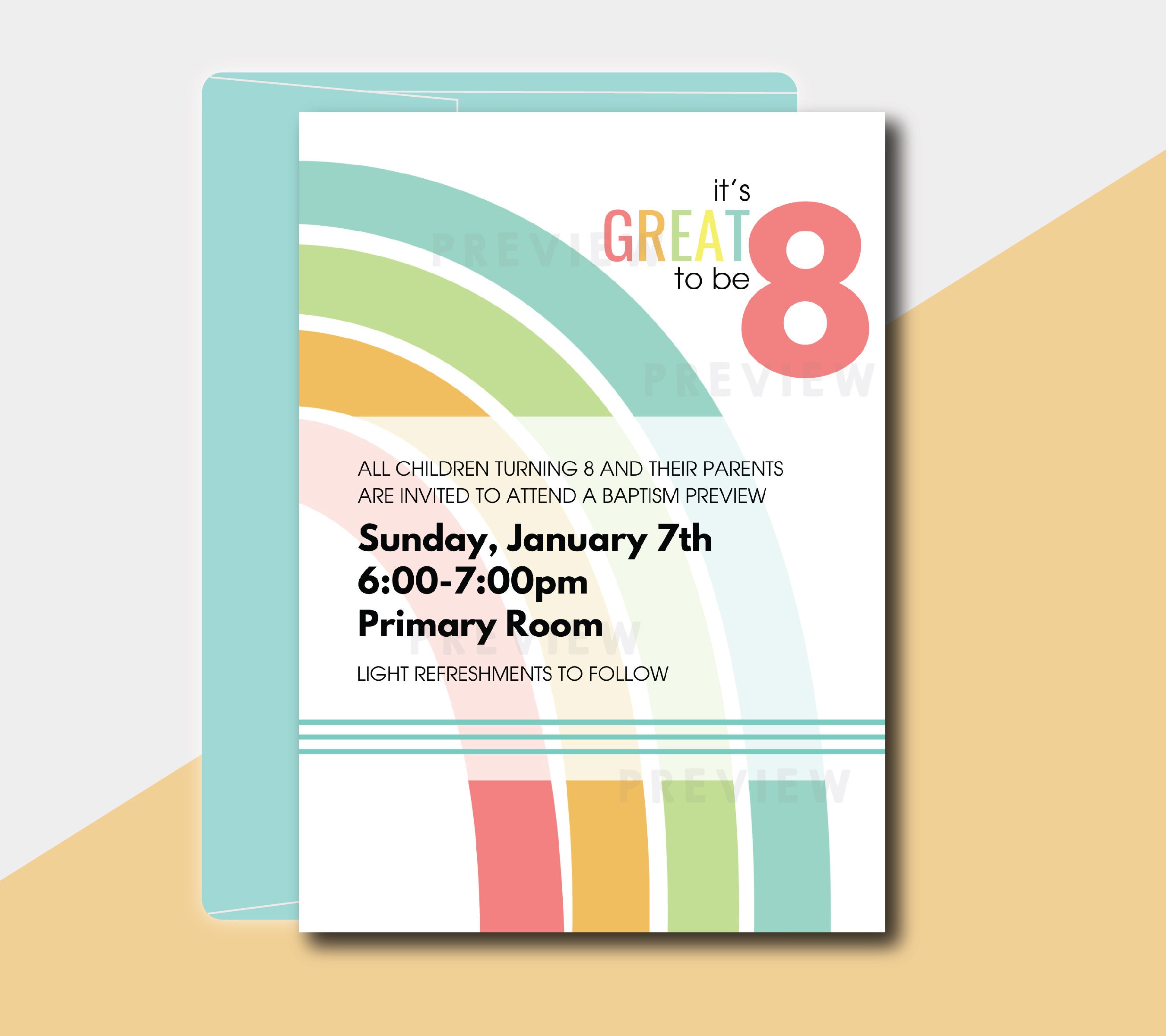 Great to Be 8 Invitation , Editable Invitation , 8th Birthday ...