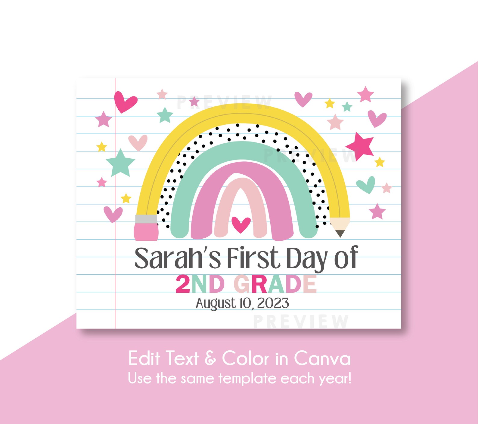 First Day & Last Day of School Signs, First Day of School Photo Prop ...