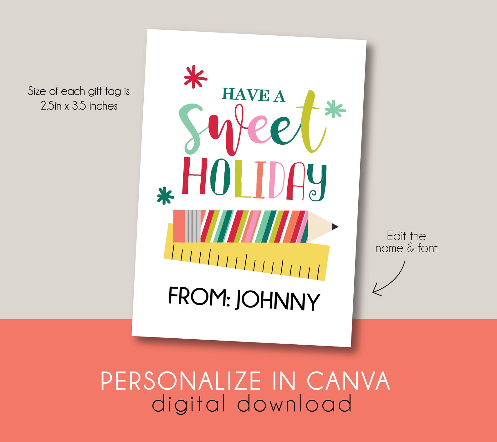 Holiday Teacher Gift Tags Bundle Christmas Teacher Gift Tags - Etsy