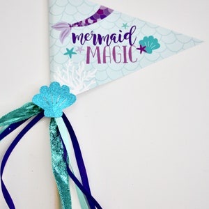 Mermaid Pennant Bundles, Printable Mermaid Pennant, Mermaid Birthday ...