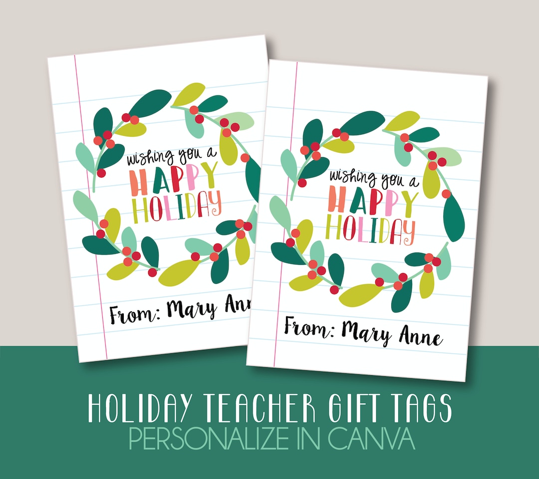 Printable Teacher Gift Tag, Holiday Gift Tag for Teachers, Christmas ...