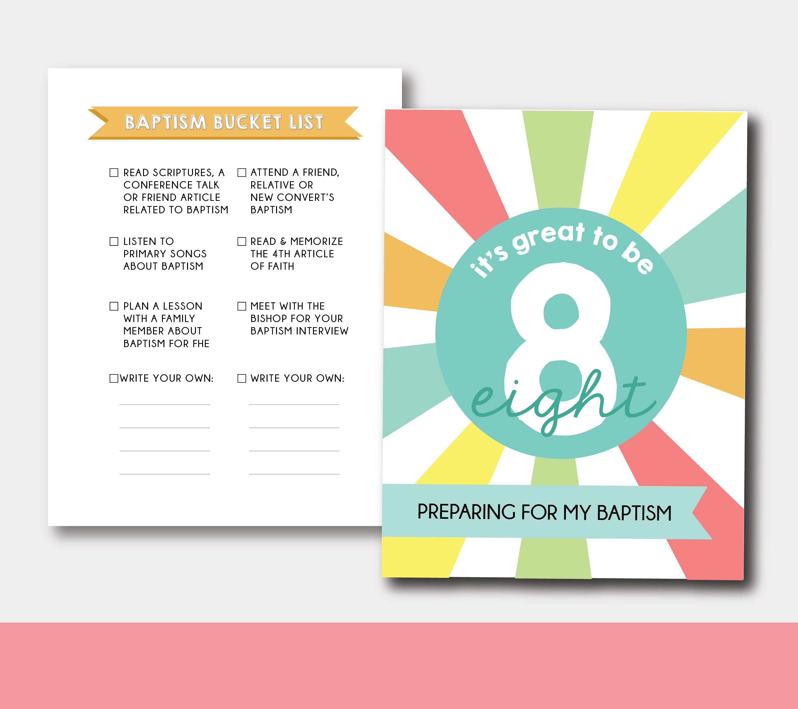 Baptism Packet , Great to Be 8 , Baptism Activity Workbook - Etsy