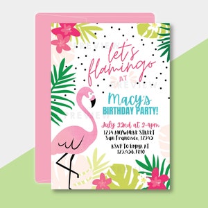 Flamingo Party Invitation - Editable | Birthday Party Invitation - Etsy