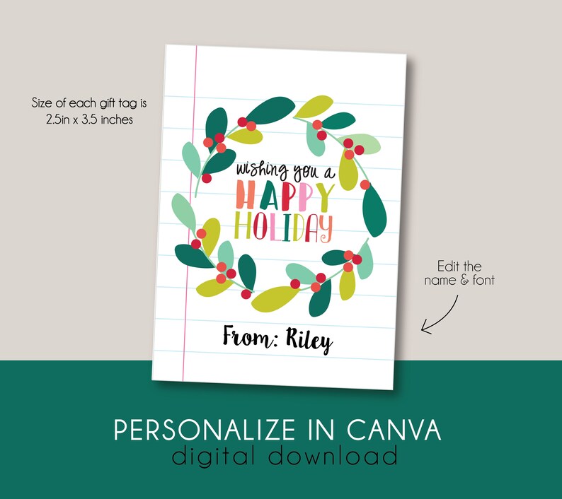 Holiday Teacher Gift Tags Bundle Christmas Teacher Gift Tags - Etsy