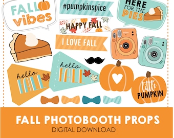 Printable Fall Wedding Photo Booth Props Instant Download Fall ...
