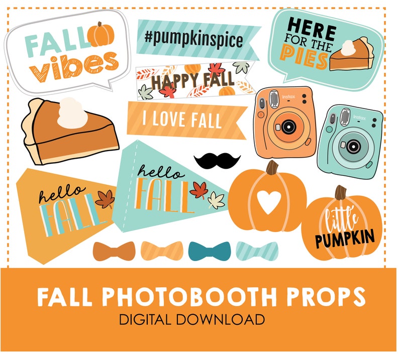 Fall Photo Booth Props, Digital Download - Etsy