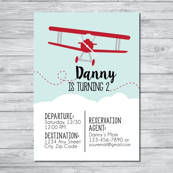 Aviation Party Invitations