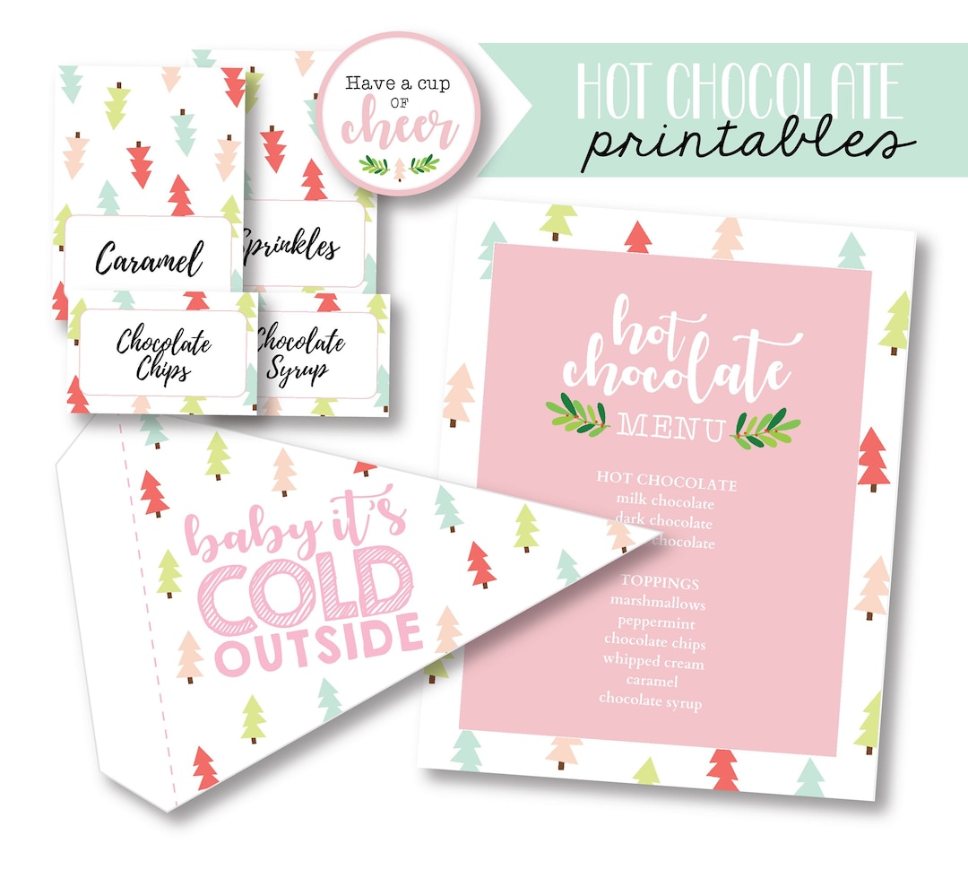 Hot Chocolate Bar Printable Kit, Hot Chocolate Bar Party Printables ...