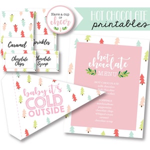 Hot Chocolate Bar Printable Kit, Hot Chocolate Bar Party Printables ...