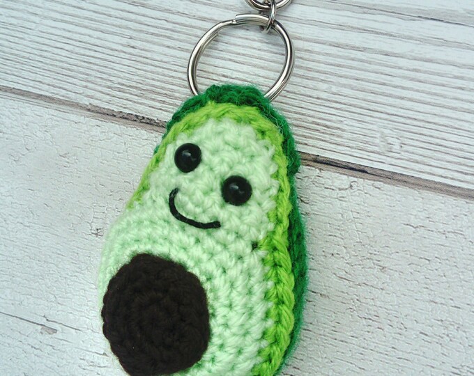 Avocado Crochet Keyring - Amigurumi Avocado - Vegan Gift - Avocado Key ...