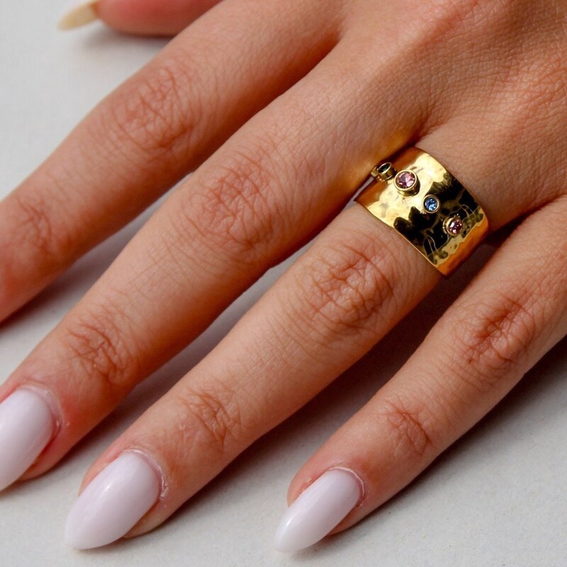 18k Gold Chunky Rings - Etsy