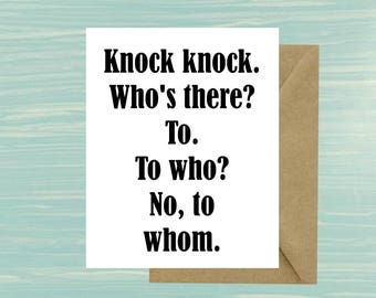 Funny grammar card | Etsy