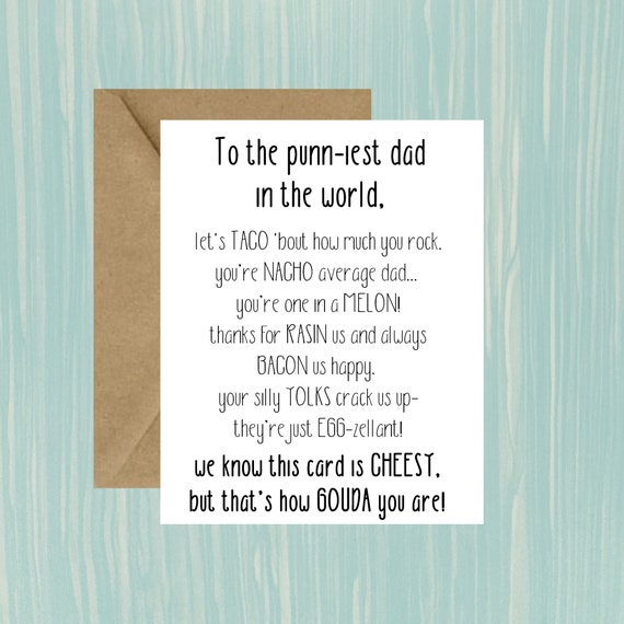 Dad Puns Dad Jokes Card Gift Instant Download Printable - Etsy