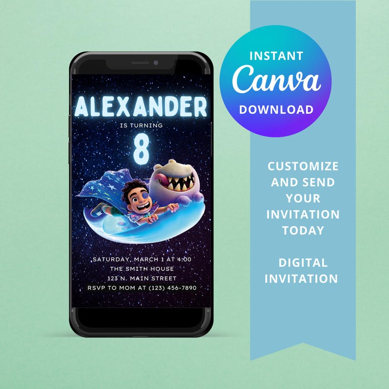 Elio Birthday Invitation Template, Customizable Birthday Invitation ...