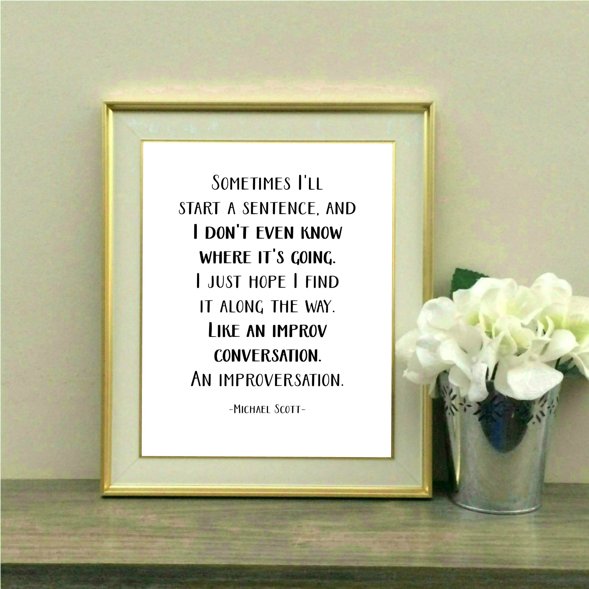 I'll Start a Sentence, Desk Decor, the Office Quote, the Office TV Show ...