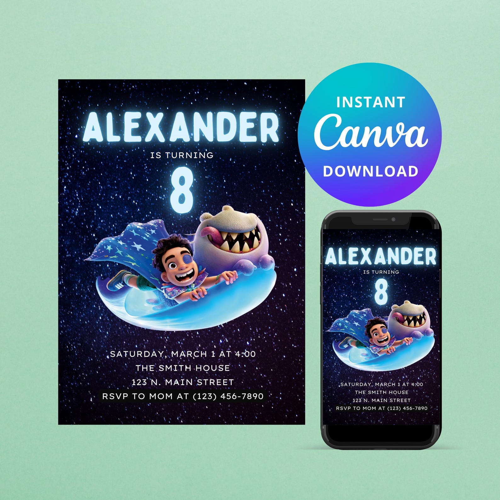 Elio Birthday Invitation Template, Customizable Birthday Invitation ...