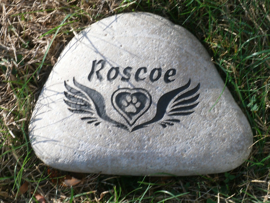 Pet Memorial Stone 9" River Rock Custom Engraved - Etsy