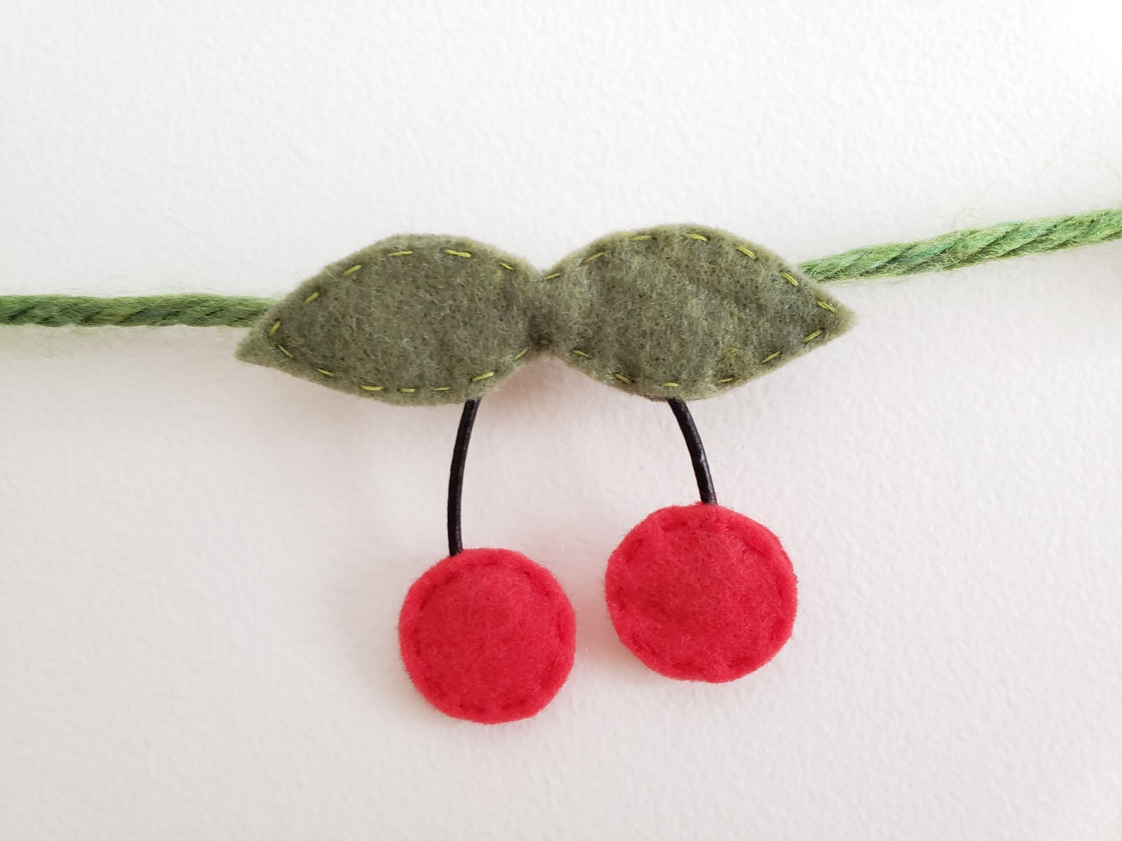 Red Cherry Felt Garland | Etsy