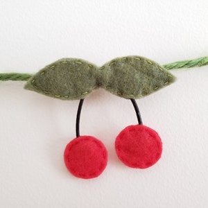 Red Cherry Felt Garland | Etsy