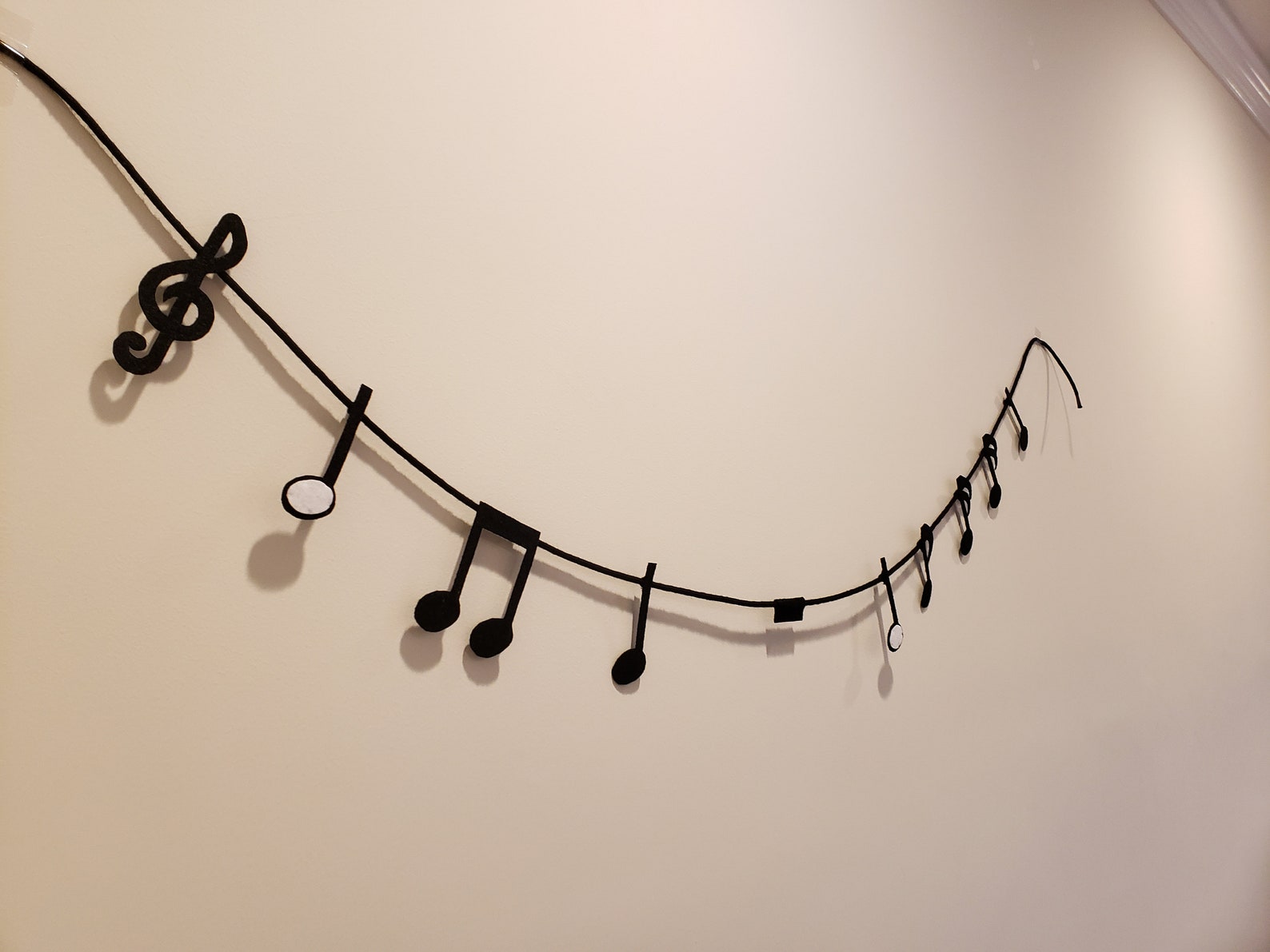 Music Note Felt Garland Piano Room Decor - Etsy