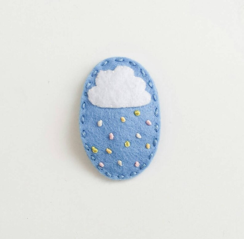 Colorful Rain / Rainy Day Felt Hair Pin - Etsy