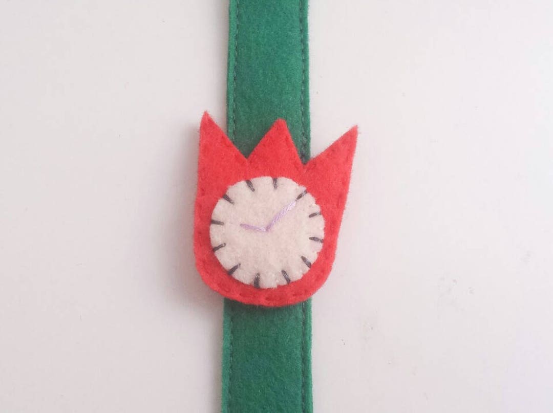 Red Tulip Felt Watch for Baby and Kids, Play Watch, Toy Watch - Etsy